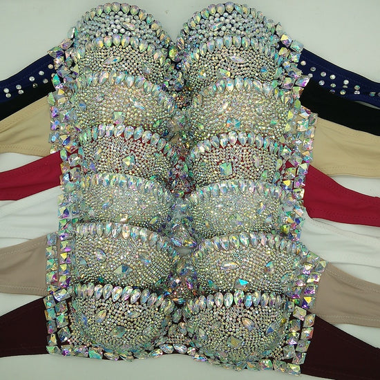 Rhinestone Padded Bra Top | ShinyGal